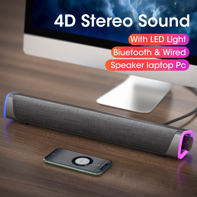 3D Soundbar Computer Speakers Bluetooth Wired Loudspeaker Surround ...