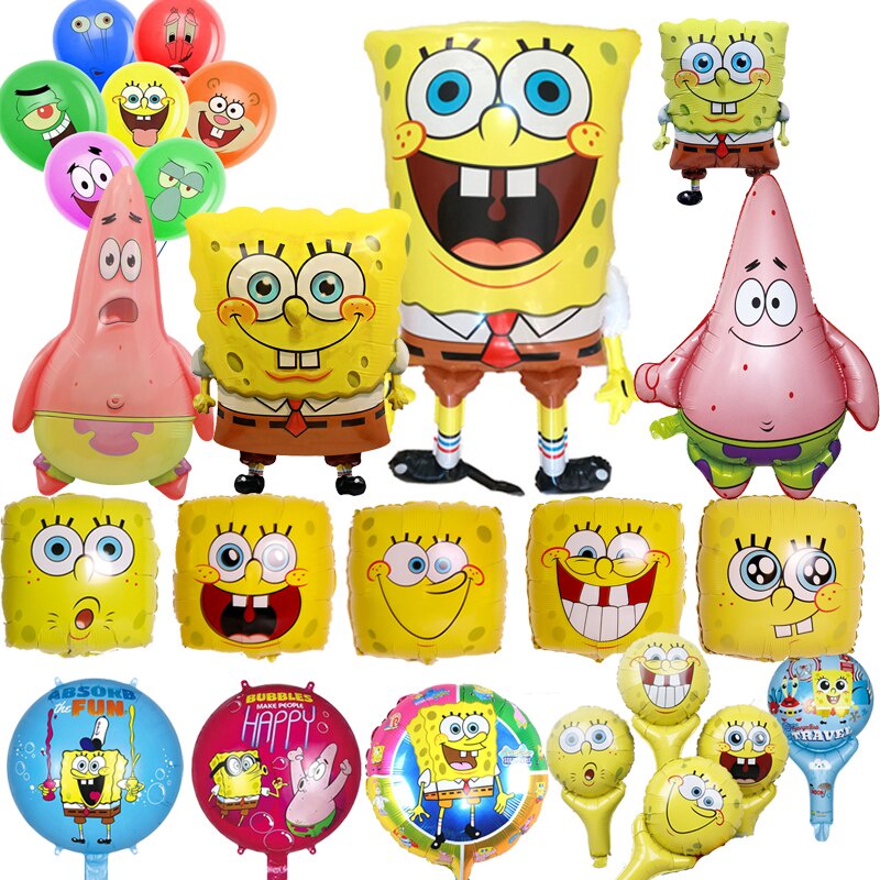 6pcs set SpongeBob Foil Balloons Kidsroom Decoration Boys Faovr Girl ...