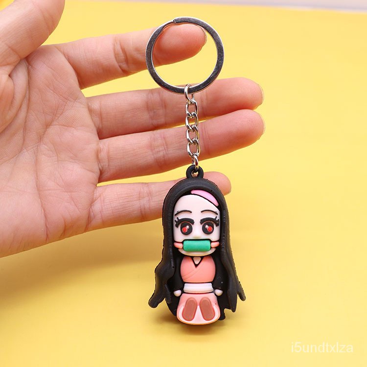 Anime Demon Slayer Figures Keychains Kimetsu no Yaiba Nezuko Tanjirou ...