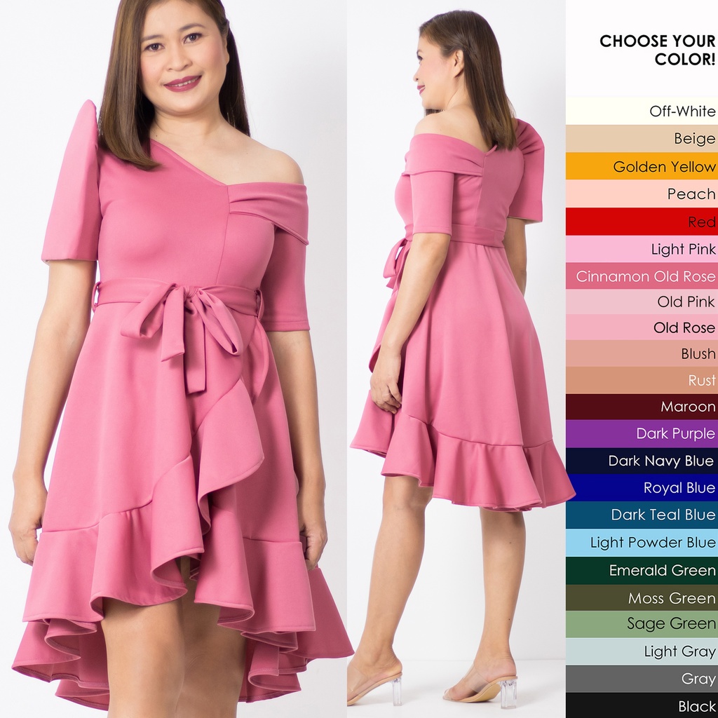 One-Sided Filipiniana Sleeves Ruffled Skirt Party Plus Wedding Plain ...