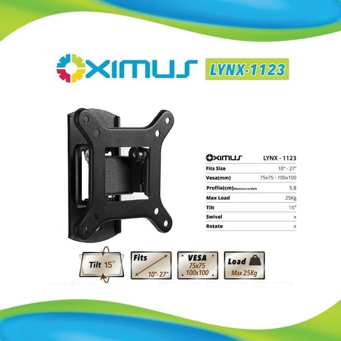 Oximus LYNX-1123 Tilt Swivel LCD LED TV Monitor Bracket 13 - 27 Inch ...