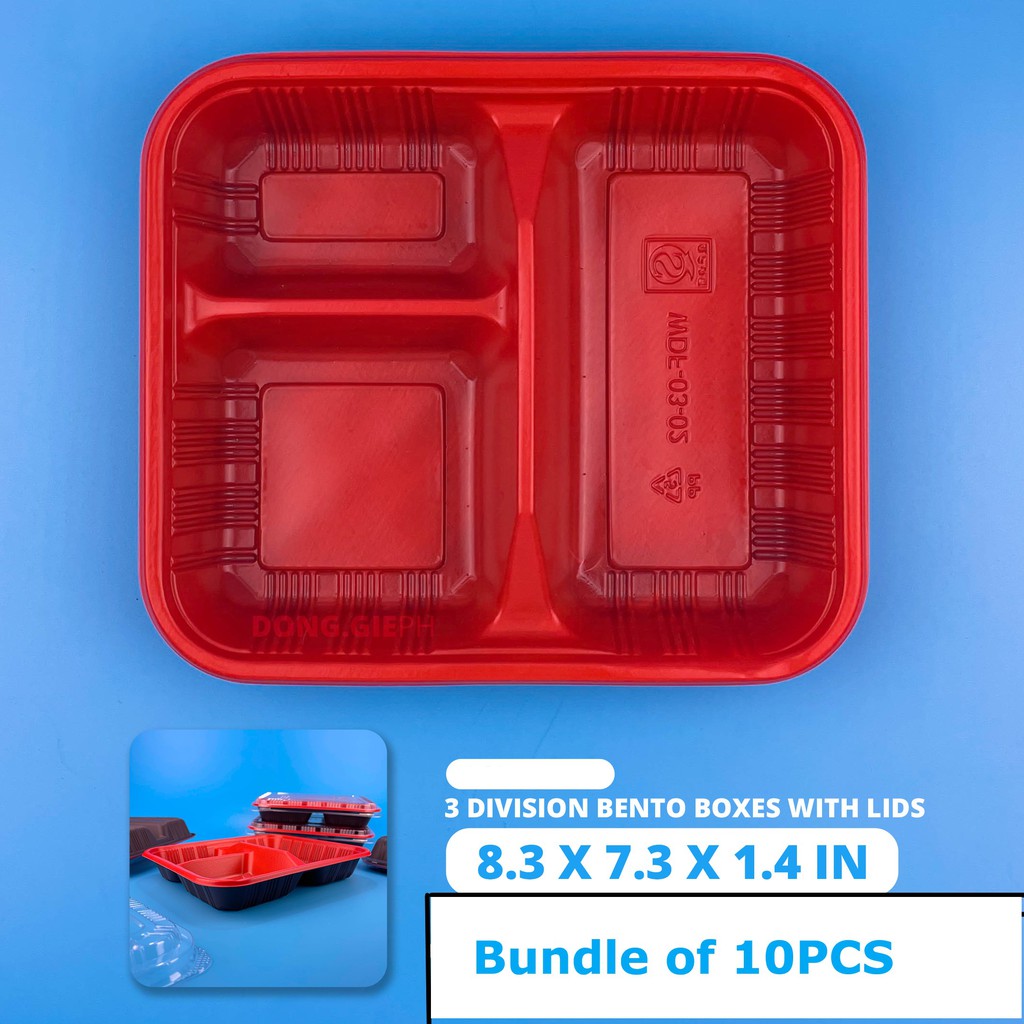 Bento Box 2/3/4 Division (Set of 10pcs) | Shopee Philippines