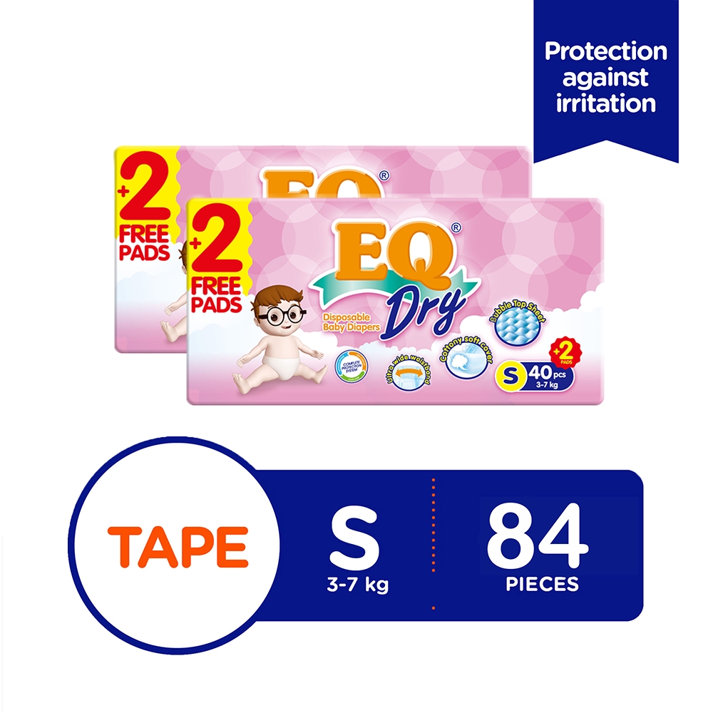 EQ Dry Econo Pack Small 42's x 2 packs (84 pcs) - Tape Baby Diapers ...