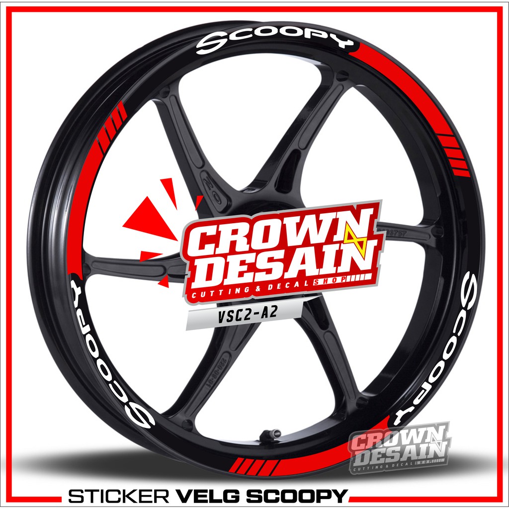 Decalmotor Scoopy Rim Cutting Sticker Scoopy Racing Veloz Sticker Modif ...