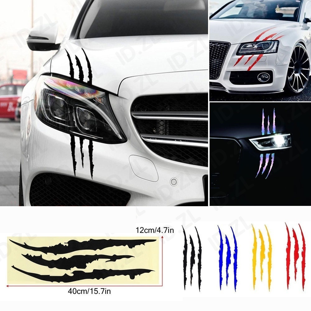 Auto Car Sticker Reflective Monster Ghost Claw Scratch Stripe Marks ...