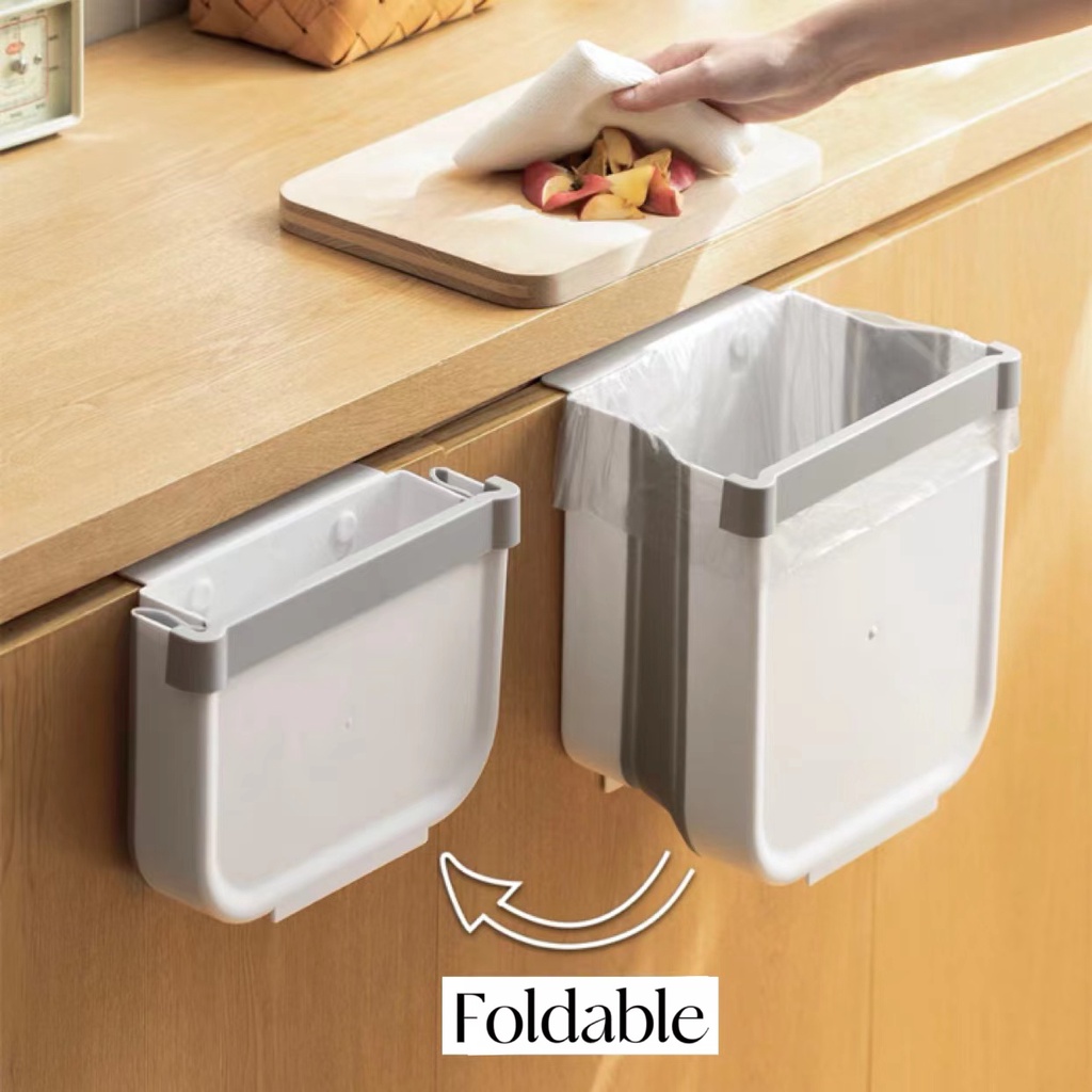 Good Helper Kitchen Foldable Trash Can Hanging Recycle Bin Folding ...