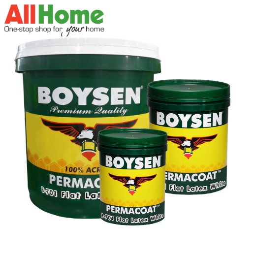 Boysen BS 701 Permacoat Flat Latex White 4L | Shopee Philippines
