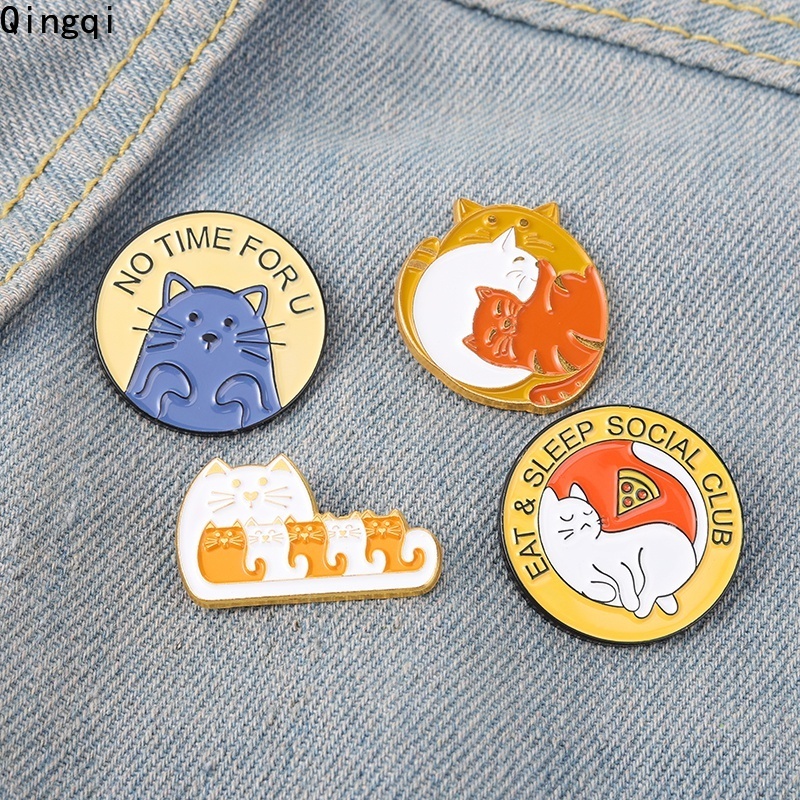 Cat Pets Club Enamel Pins Cute Animals Bag Brooch Lapel Badge Cartoon ...