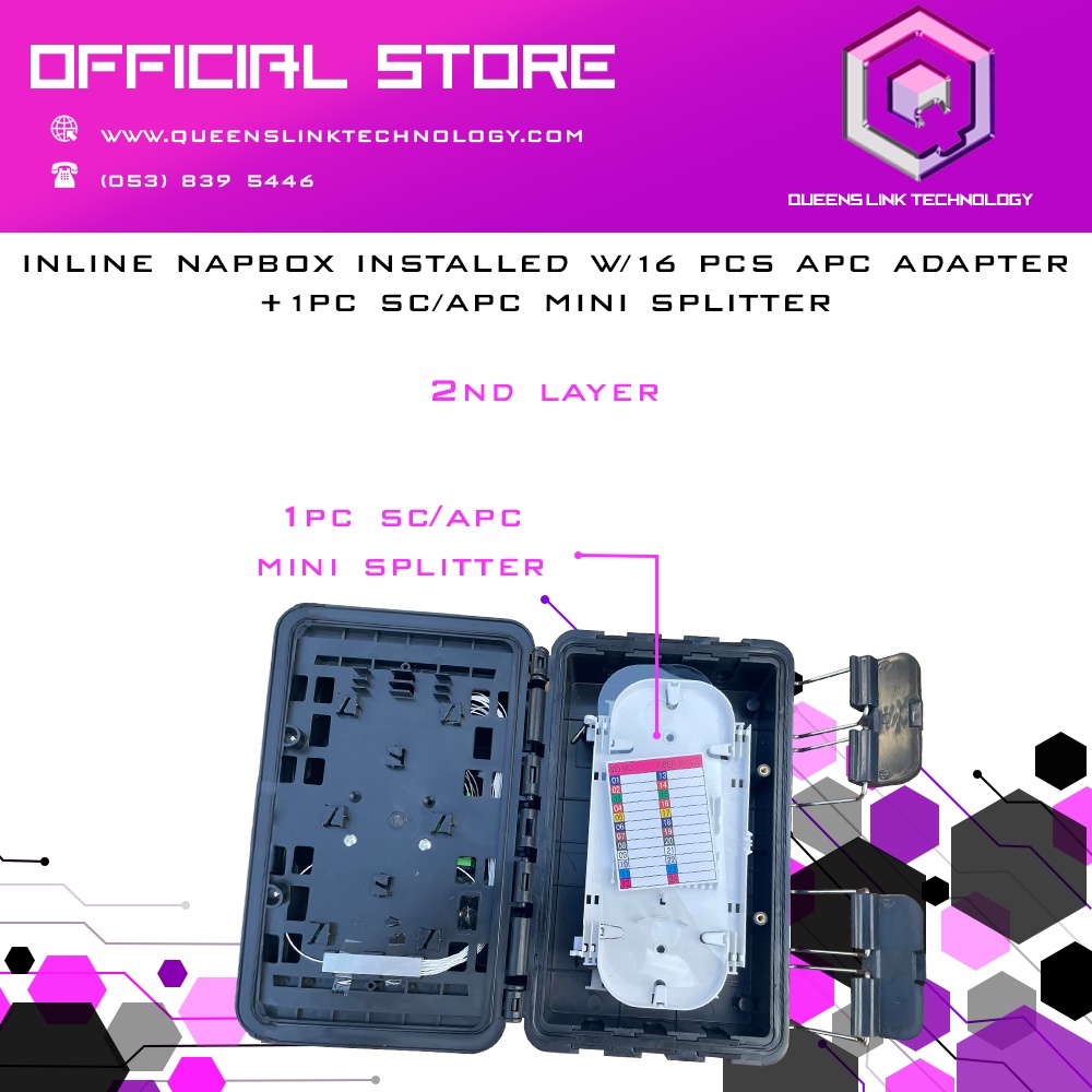 INLINE NAPBOX INSTALLED W/16pcs APC ADAPTER+1PC SC/APC MINI SPLITTER ...