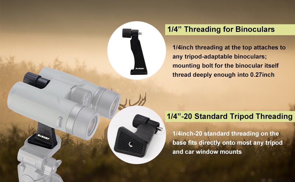 SVBONY SV110 Tripod Adapter Full Metal Binoculars Adapter for Bird Watching Wildlife Observation ...