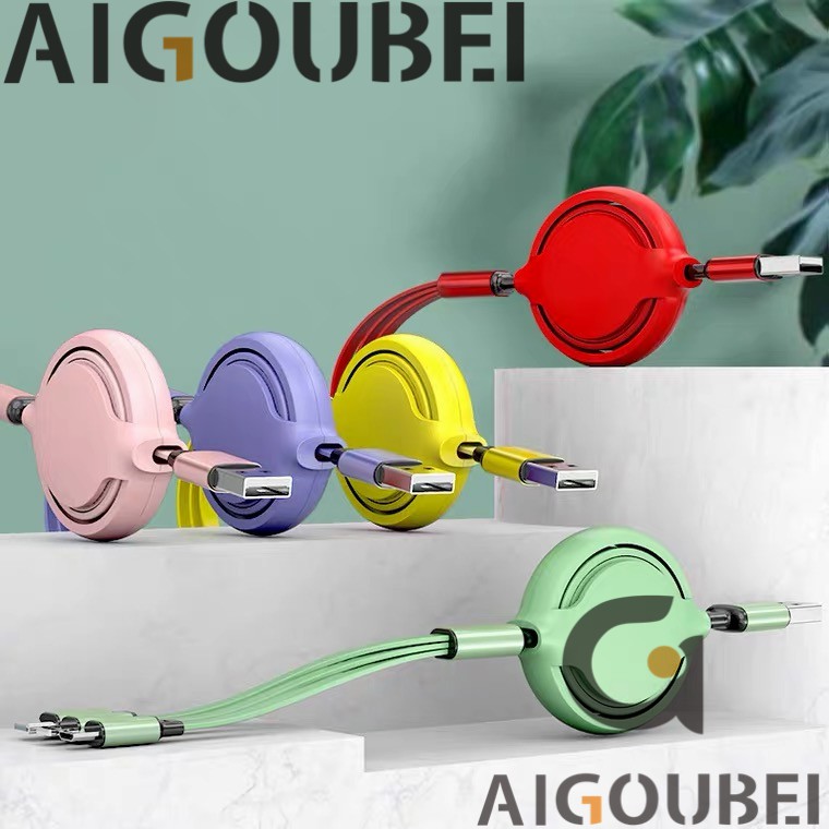 3 in 1 Data Cable 1.2M Macaron Cable Liquid Soft Plastic Multi-Function ...