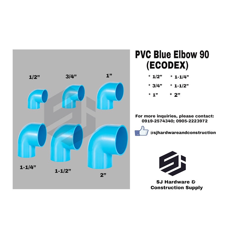 PVC BLUE ELBOW 1/2" / 3/4" / 1" | Shopee Philippines