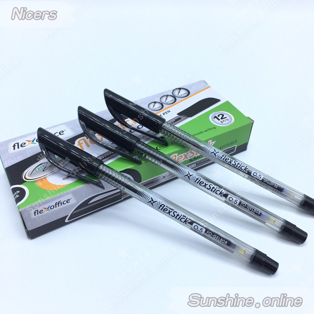 12pcs 0.5/0.7mm original Flexoffice flexstick smooth ink pen ballpen ...