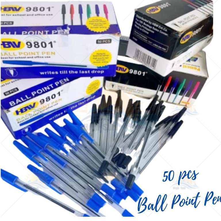 HS HBW 9801 Ball Point Pen 50pcs | Shopee Philippines