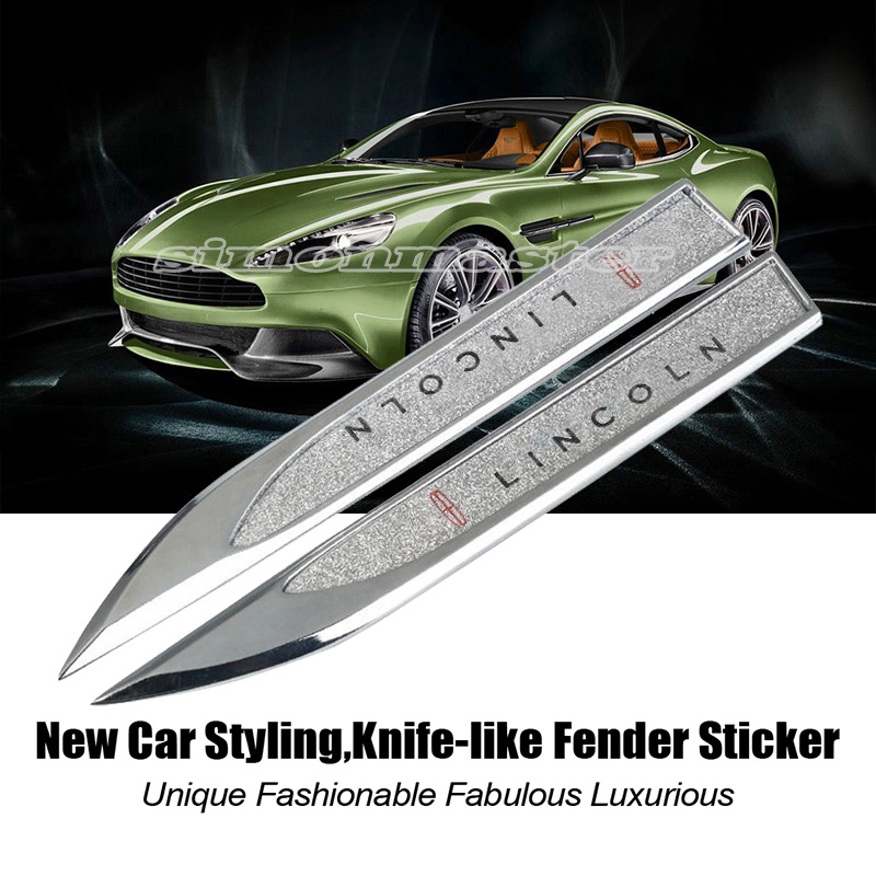 2PCS 3D Metal Car Body Emblem Sticker Auto Side Fender Decorative Badge ...