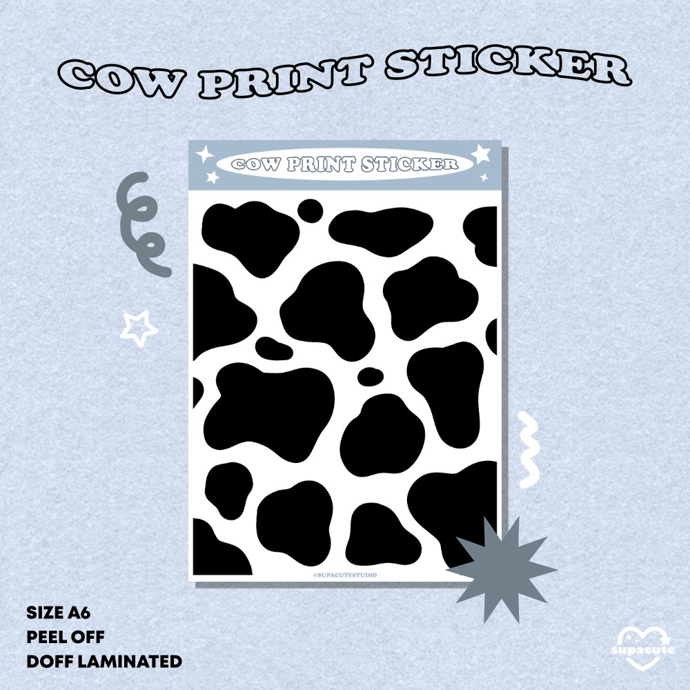 Cow print Sticker | Supacute Studio | Sticker deco polcos journaling ...