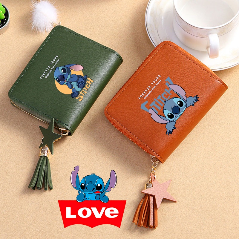 Stitch Wallet Card Wallet Tassel Mini Coin Purse Cartoon Wallet Cute ...