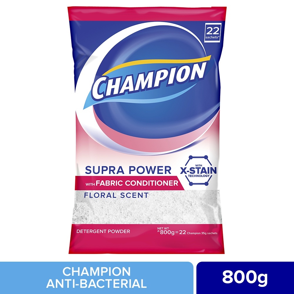 Champion Supra Power Floral Scent X-Tain Technology Laundry Powder with ...