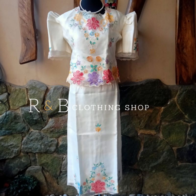 Handpainted Filipiniana terno for Adults | Shopee Philippines