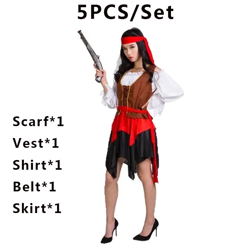 Caribbean Pirates Captain Costume Halloween Role Playing Cosplay Suit ...