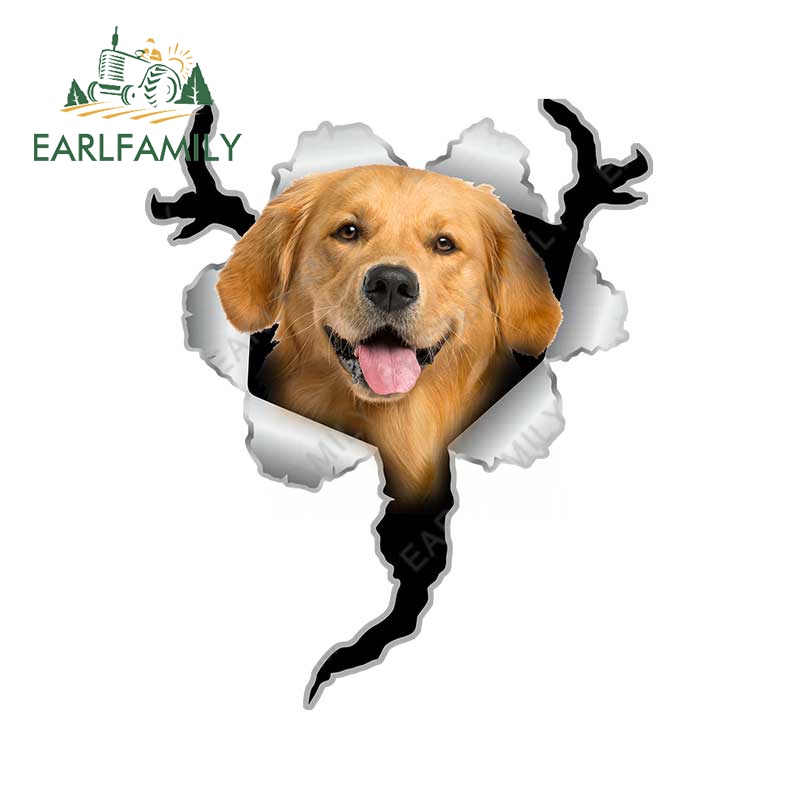 EARLFAMILY 13cm Labrador Retriever Cartoon Tear Vinyl Car Stickers ...