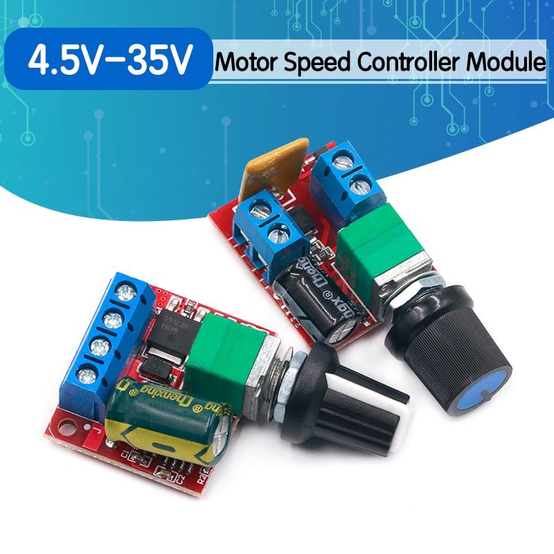 Mini DC-DC 4.5V-35V 5A 90W PWM DC Motor Speed Controller Module Speed Regulator Control Adjust ...