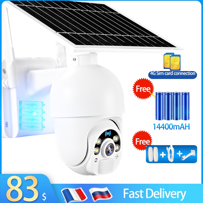 Security Protection Camera Solar CCTV Video Surveillance Camera 4G Sim ...