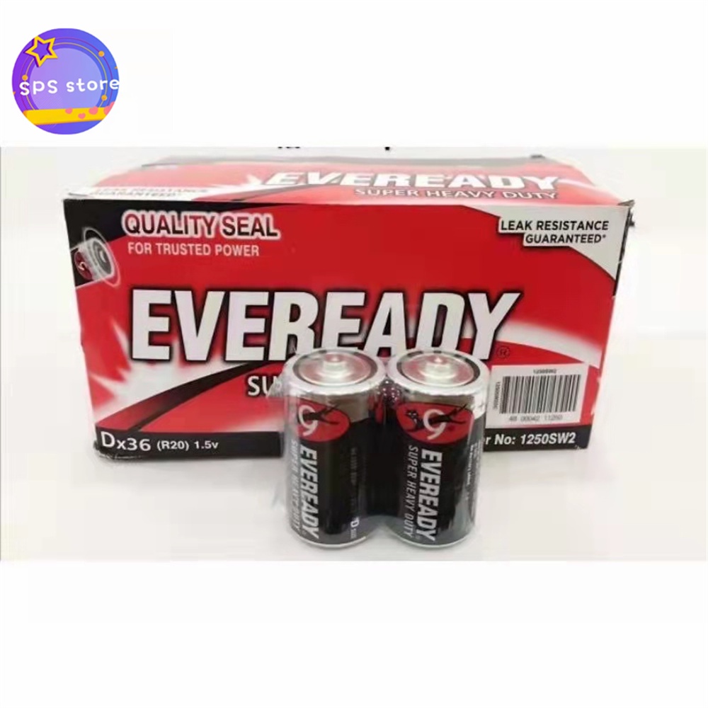 Eveready Super Heavy Duty Battery D 36pcs/box per box COD SPS | Shopee ...