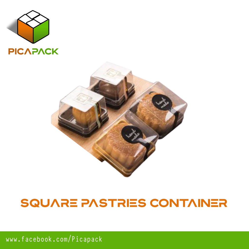 50pcs Square Container Dessert Pastry Egg tart Mousse Packaging ...