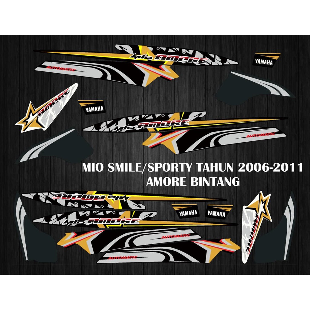 Mio SPORTY/MIO SMILE STRIPING DECAL Sticker 2006-2011 AMORE BINTANG ...