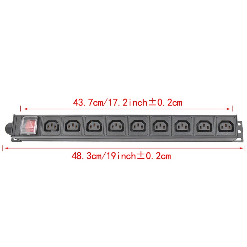 PDU Power Distribution Unit 16A 3500W Power Strip 2-22 Ways IEC-C13 ...