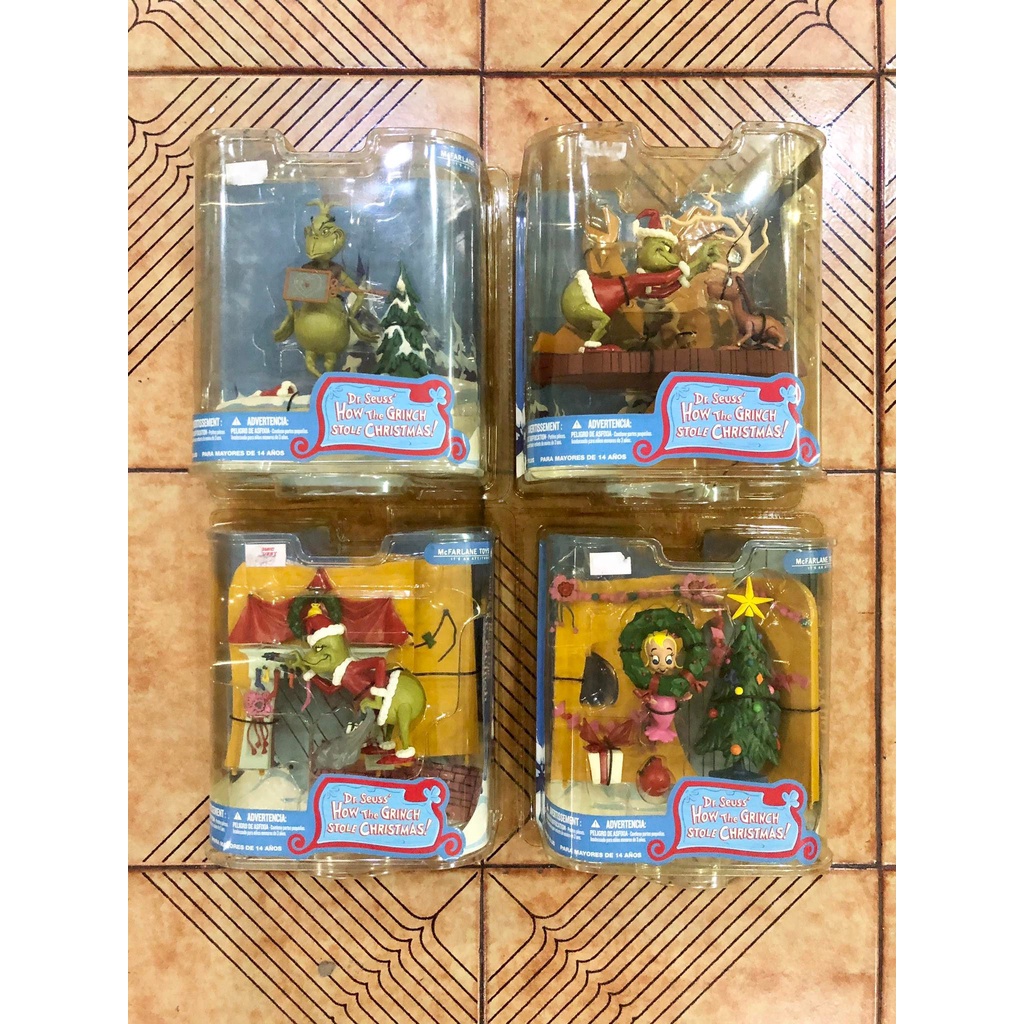 Mcfarlane The Grinch Dr. Seuss How Grinch Stole Christmas Figure Set ...