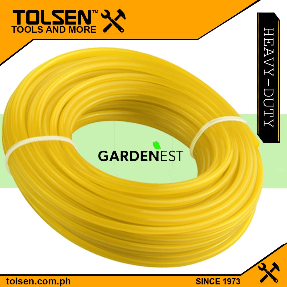 Tolsen Nylon Grass Trimmer Line 15M (Square Shape Hole) (1.6mm - 3mm) For Grass Cutter | Shopee ...