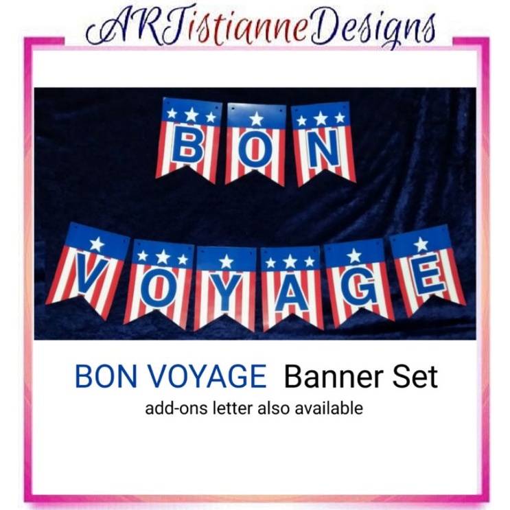 Bon voyage banner set American Ireland Canada AUS or any flag ad on ...