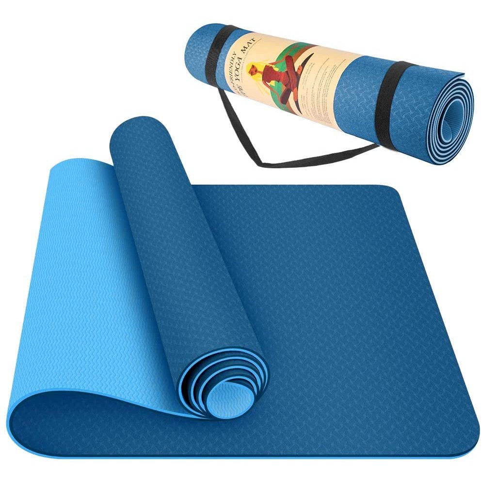 Tpe Yoga Mat Men And Women Fitness Mat YogaMat Reversible 8mm | Shopee ...