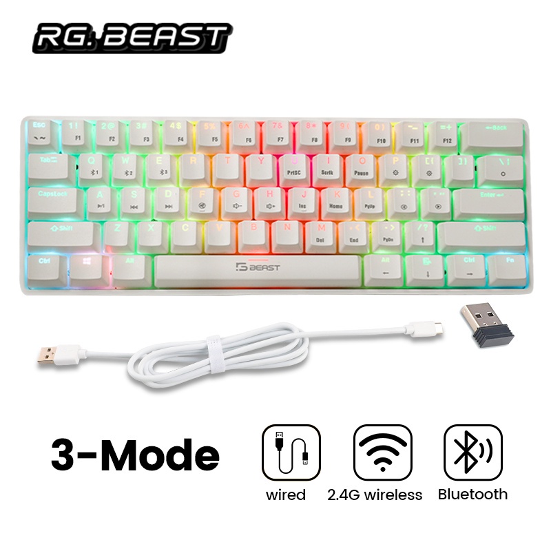 ⚡Local Stock⚡ Dailytech G61 Three Mode Hot swappable 60% RGB RK61 ...