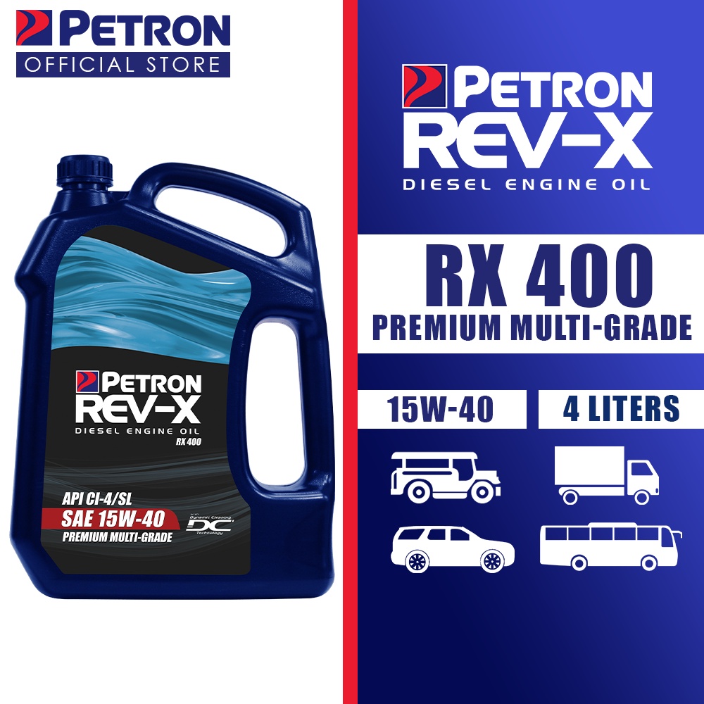 Petron Rev-X RX400 (Trekker) Premium Diesel Engine Oil SAE 15W40 4L ...