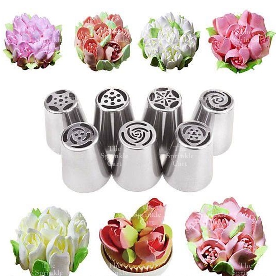 Stainless Steel Russian Tulip Icing Piping Tip Nozzles Pastry Tips ...