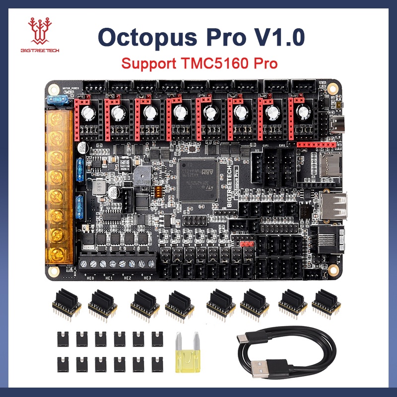 BIGTREETECH Octopus Pro V1.0 3D Printer Motherboard 60V Control Board 8 ...