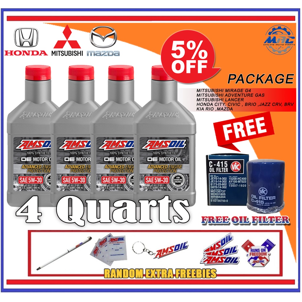 AMSOIL OE Motor Oil 5W-30 5W-40 Fully Synthetic GASOLINE ENGINE oil 4 ...