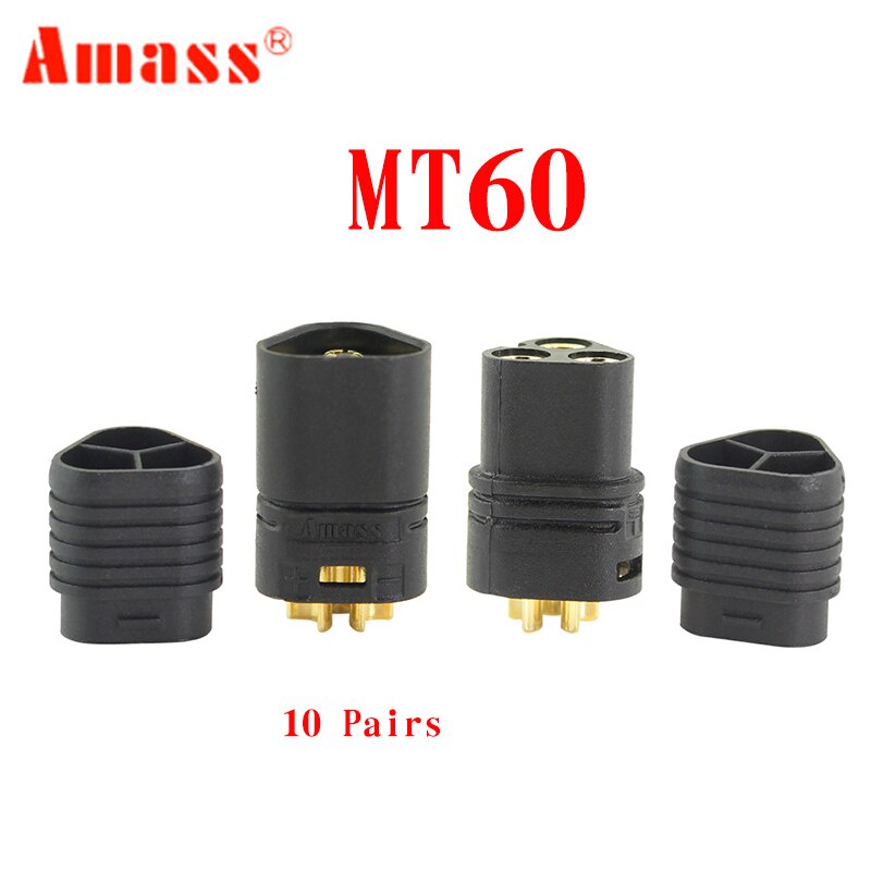 10 Pair Amass MT60 3.5mm 3 Pole Bullet Connector Plug Male & Female For ...