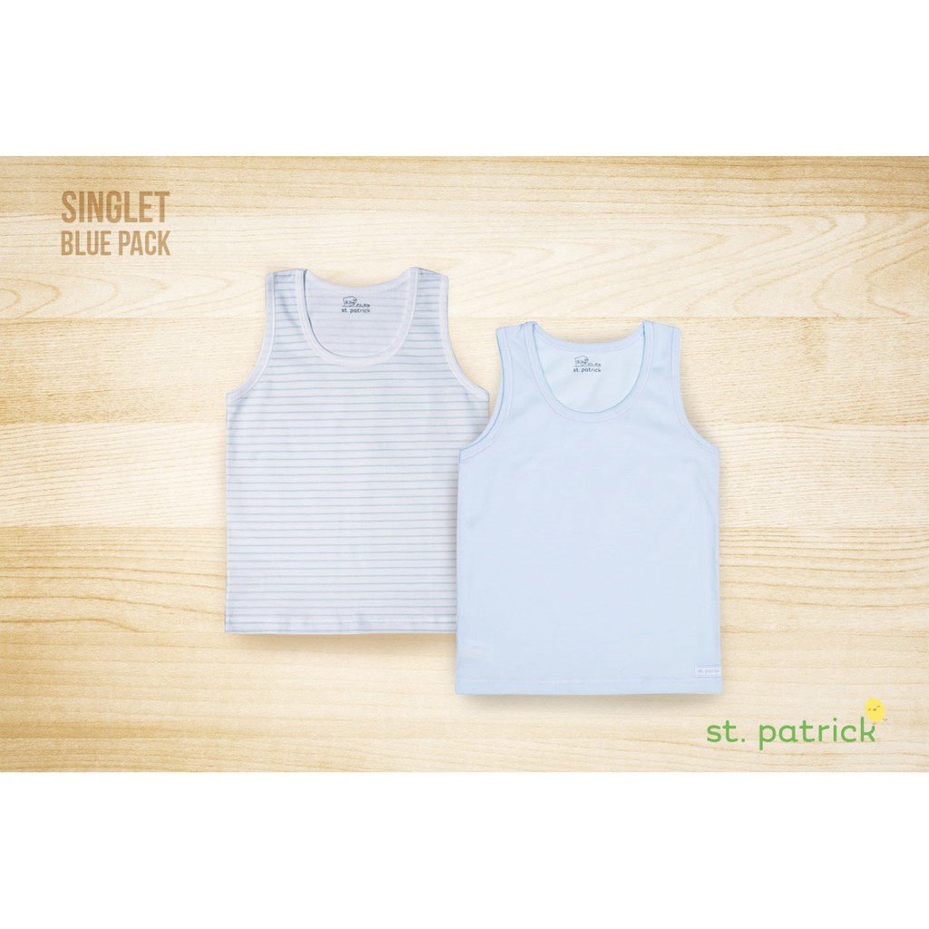 St. Patrick Baby SANDO / SINGLET ORGANIC Natural / White / Pink / Blue ...
