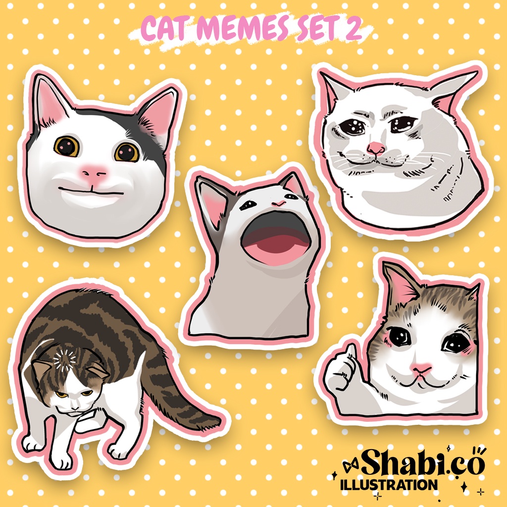 Cat Memes Sticker Set SET and Individual Sticker Vinyl Laminated PART 1 ...