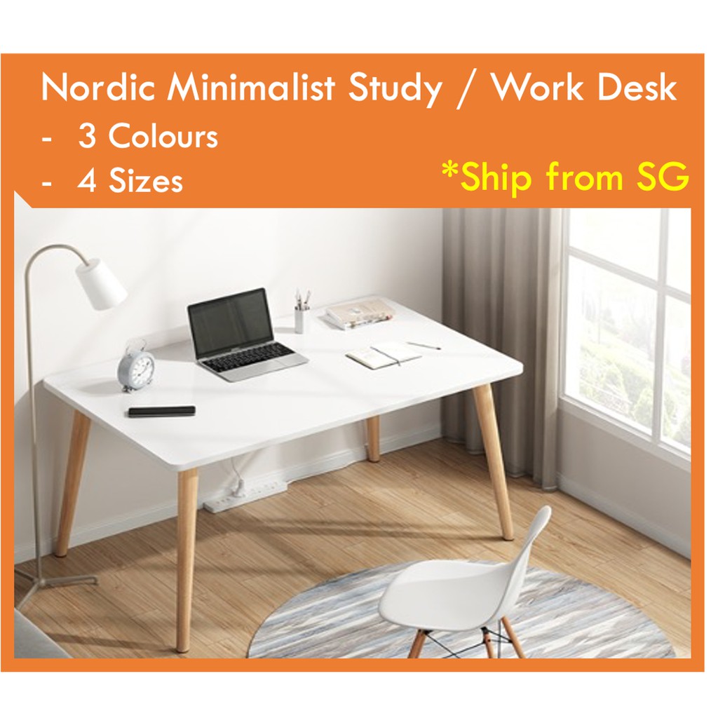 Nordic Minimalist Study Computer Desk Table for Bedroom Office (3 ...