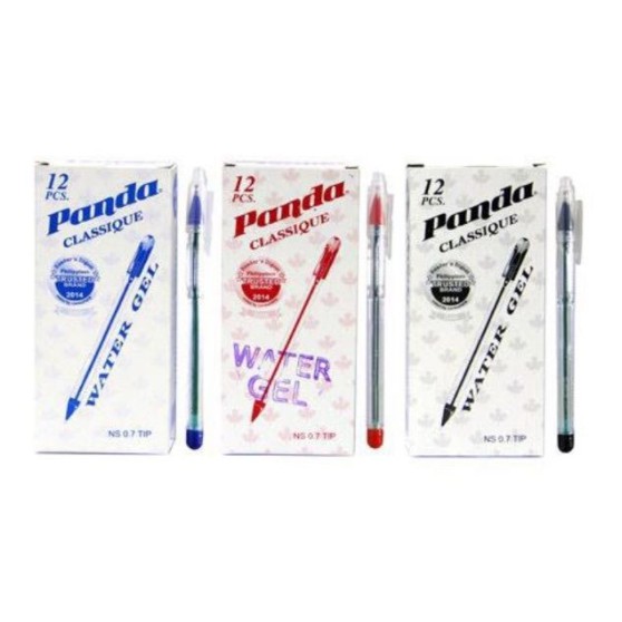 12pcs in 1 box Panda Ballpen PANDA GLASSIQUE WATER GEL Blue Red Black ...
