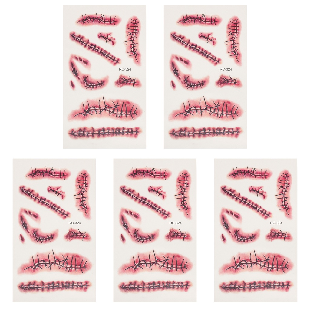 [READY STOCK] Scar Stickers Body Zombie Horror Wound Halloween ...