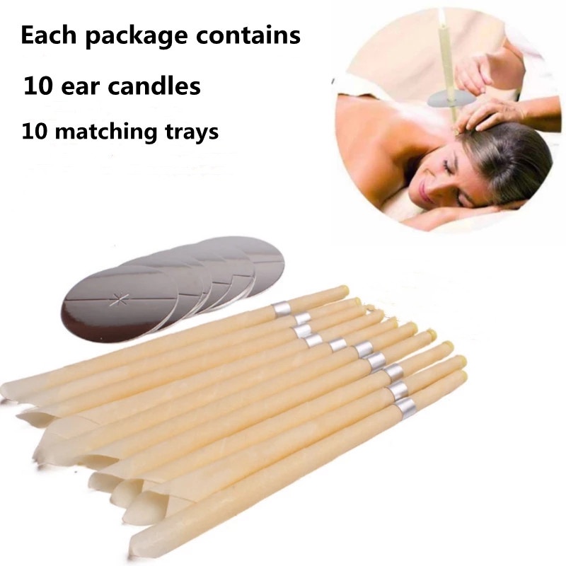 10Pcs/Set Ear Cleaner Hopi Ear Candle Wax Remover Horn Earplug Tray ...