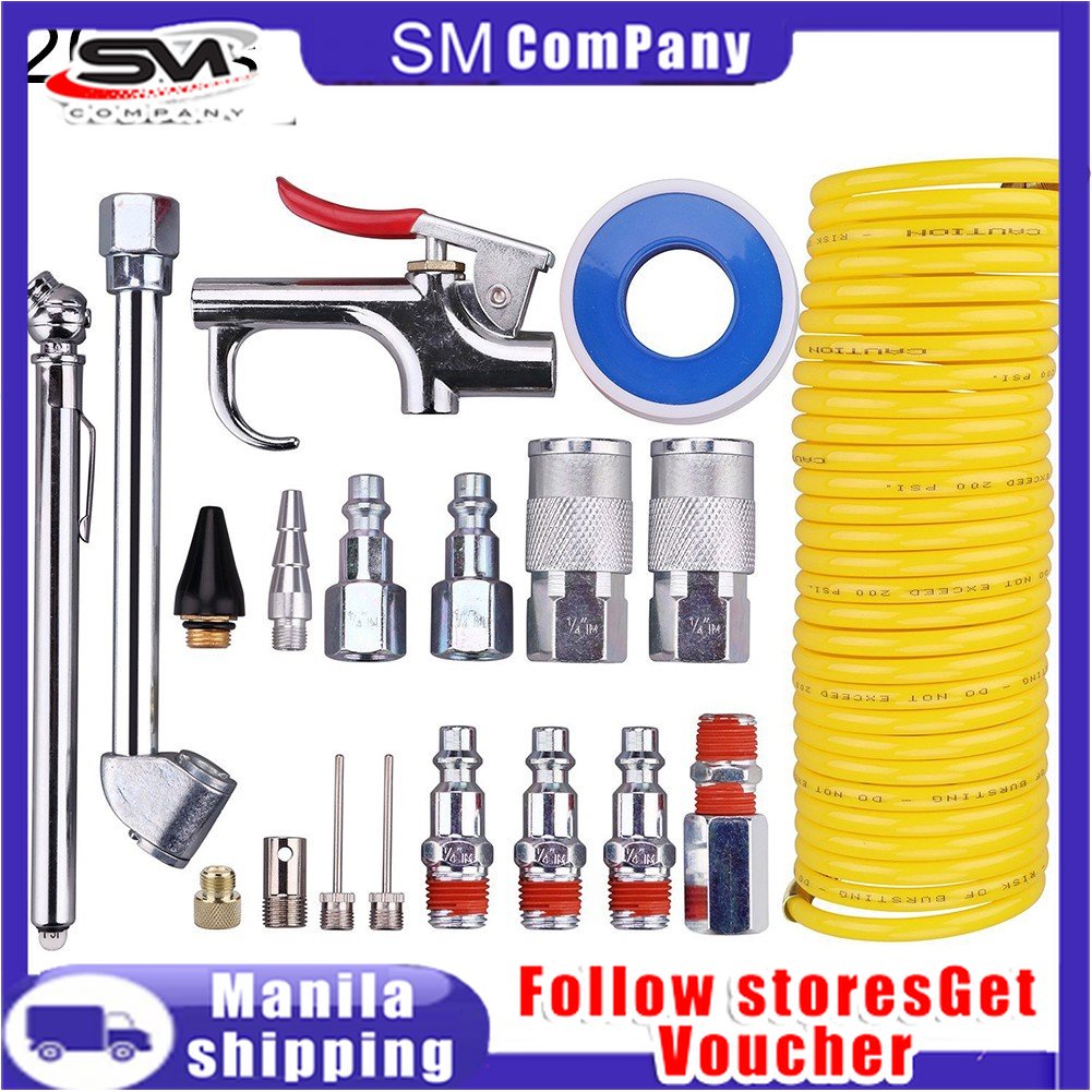 20Pcs/Set Air Compressor Accessories Kit Nozzle Connector Vehicle ...