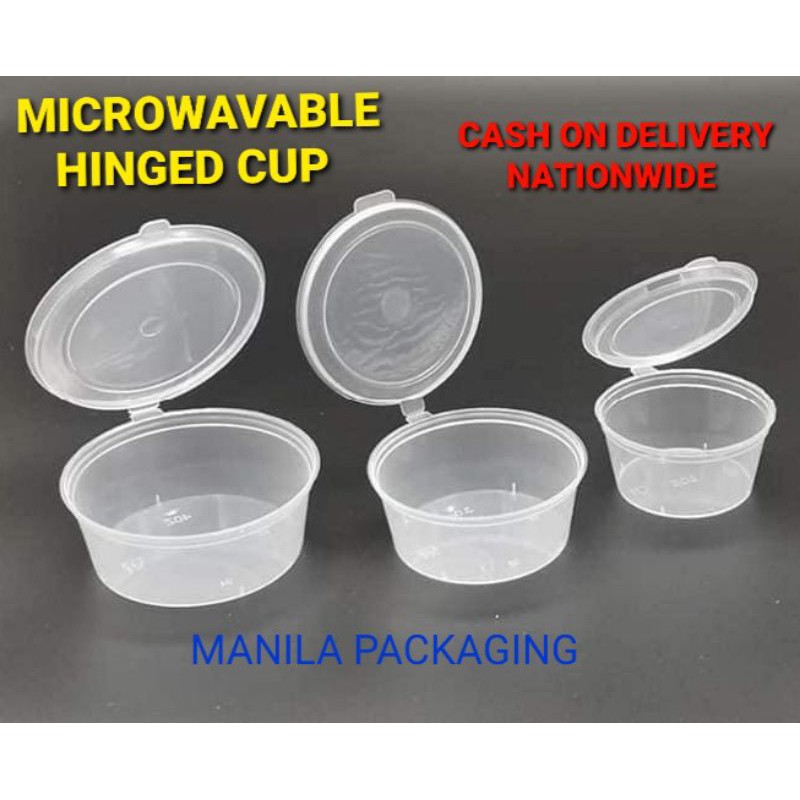 50 pcs - Hinged cup / Sauce cup Microwavable Container | Shopee Philippines