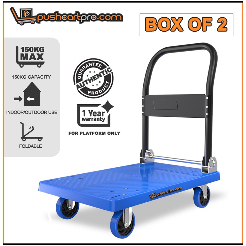 Push Cart 150kg Hand truck Trolley Foldable Push Cart Platform Type ...
